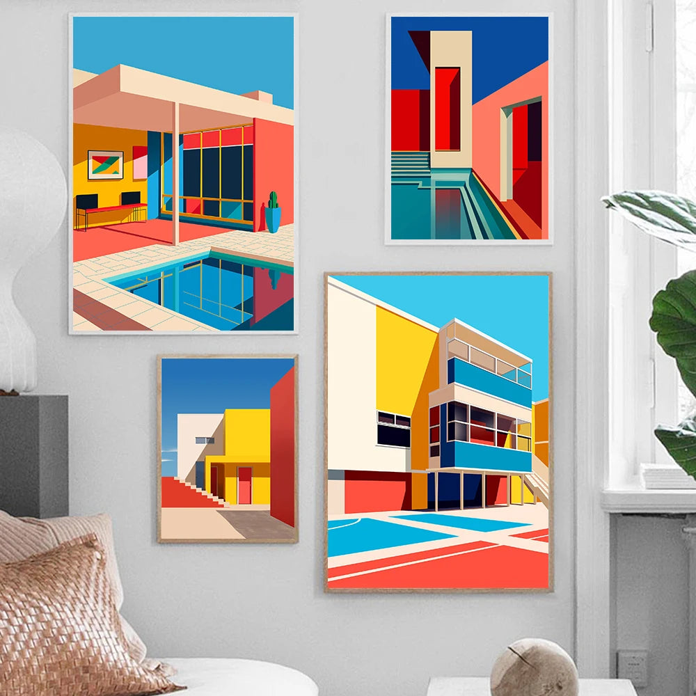 Colorful Modern Architecture - Canvas Print – Innovign Art